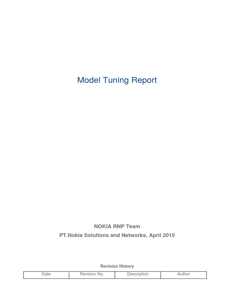 Model Tuning Report | Download Free PDF | Surveying | Radio Propagation