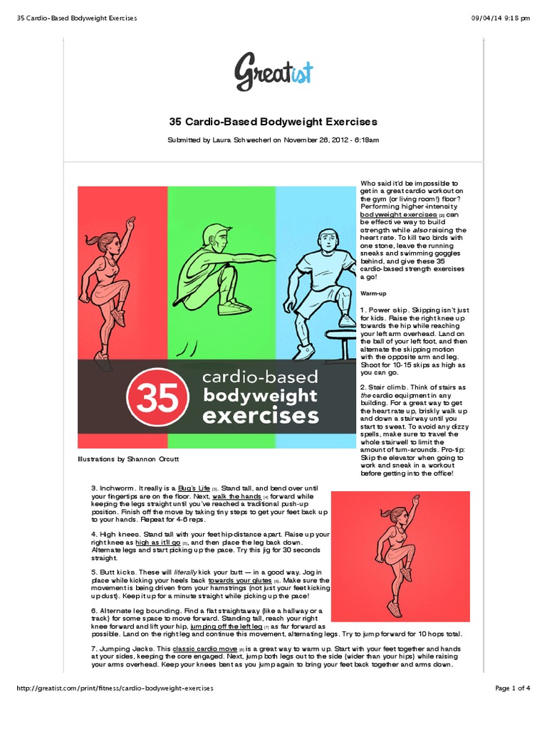 35 Cardio-Based Bodyweight Exerci 35 Cardio-Based Bodyweight Exercises ...