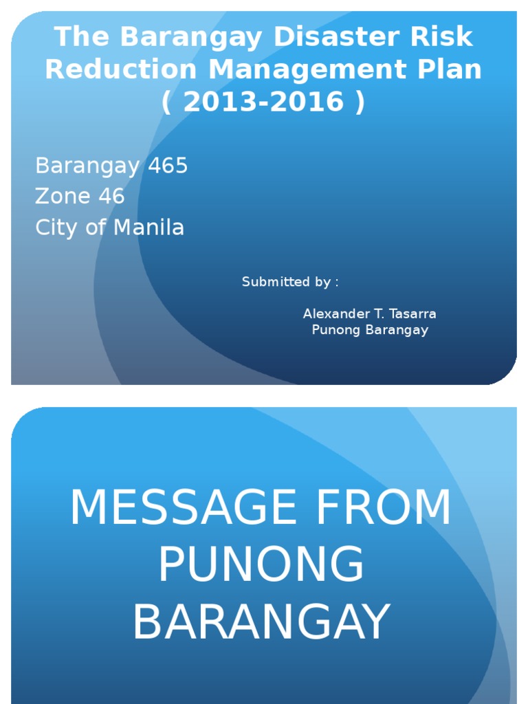 Barangay Risk Reduction Management | PDF | Disaster Risk Reduction | Fires