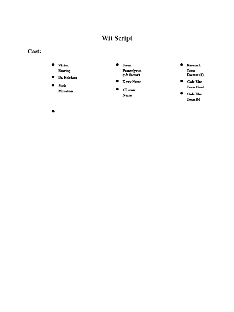 Wit Script | PDF | Ovarian Cancer | Cancer