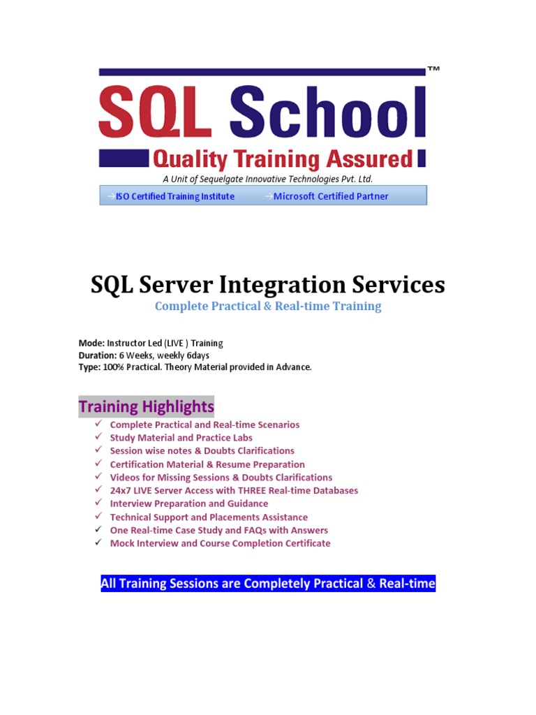 SSIS Practical Training Course | PDF | Databases | Microsoft Sql Server