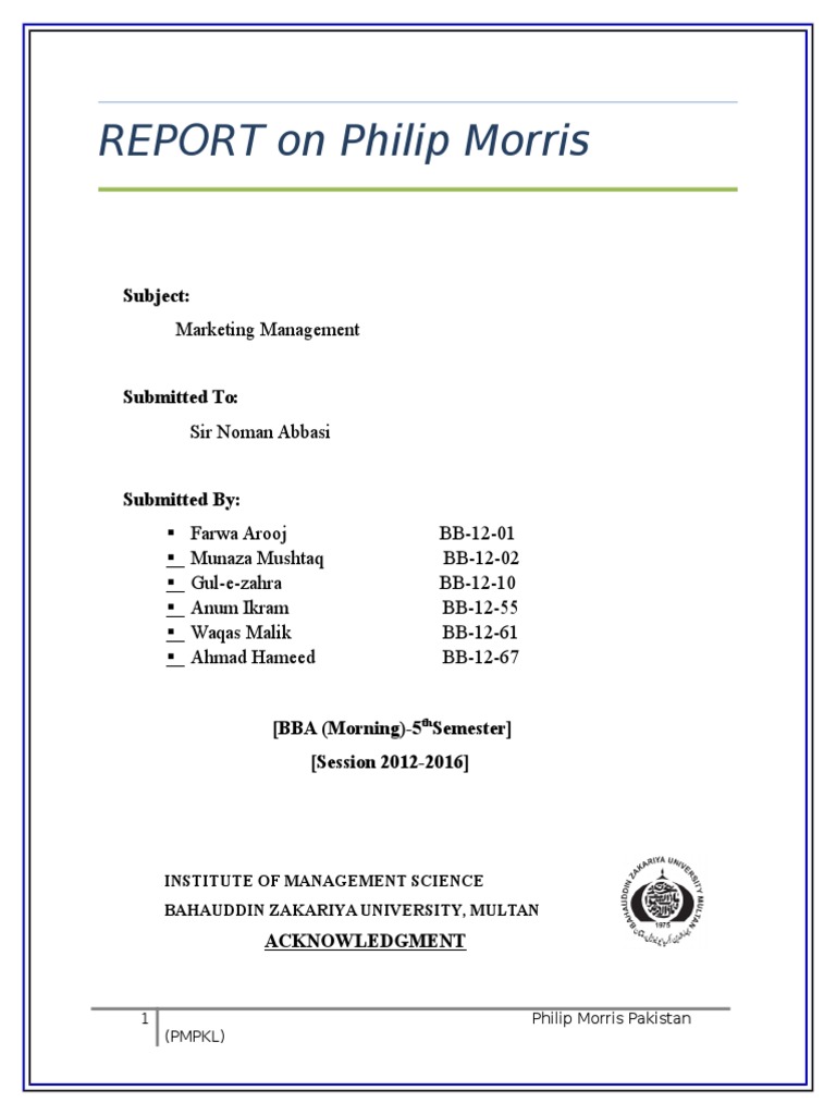 Philips Moris | PDF | Cigarette | Brand