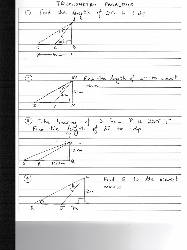 Harder Trigonometry Problems Year 9 | PDF | Trigonometry | Euclid