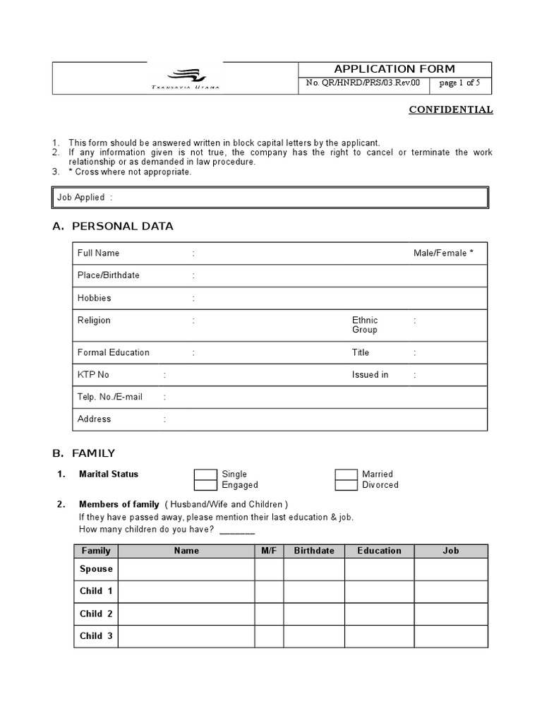 Application Form (English) - TU | PDF | Wife | Marriage