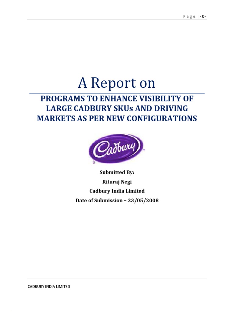 Final Report - Cadbury | PDF | Retail | Brand