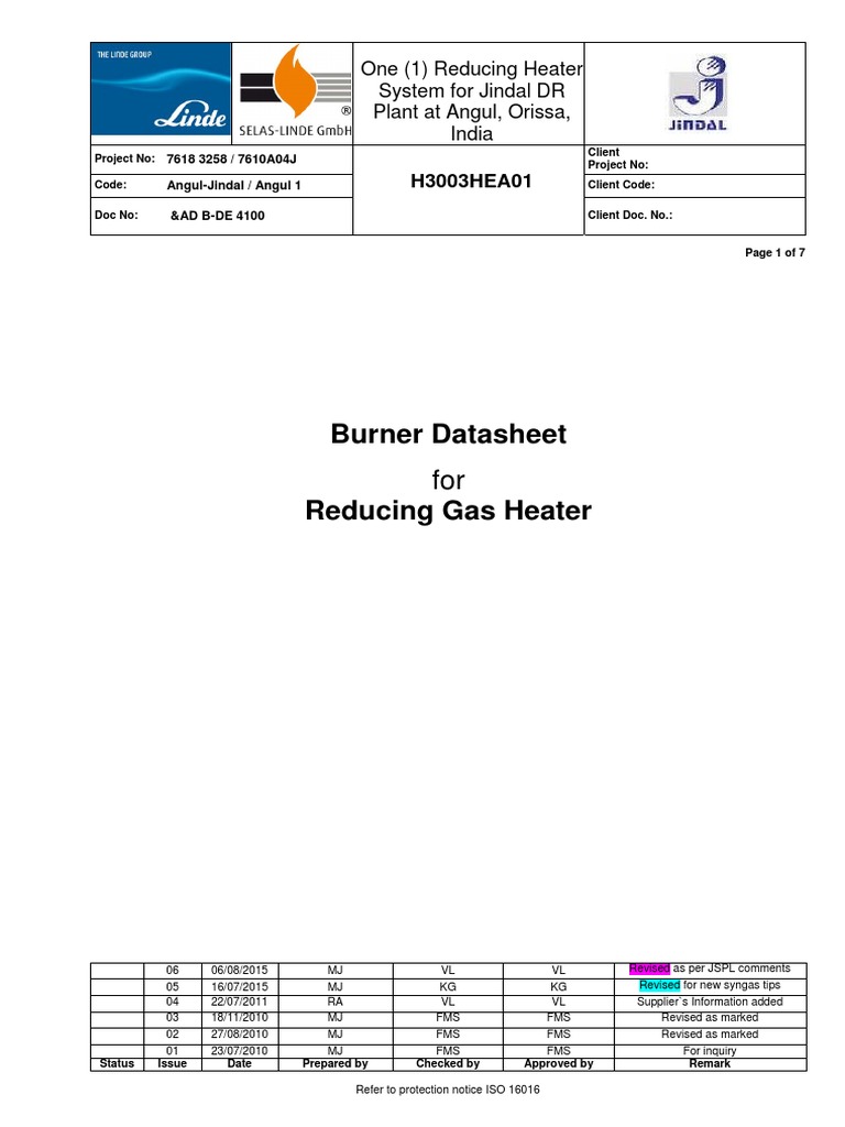 Reducing Heater System for Jindal Plant | PDF | Combustion | Furnace