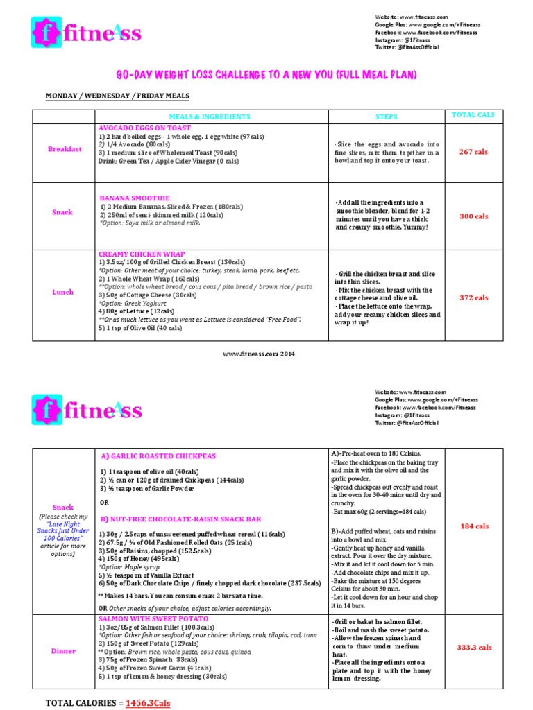 90-Day Weight Loss Meal Plan Guide | PDF | Meal | Salad