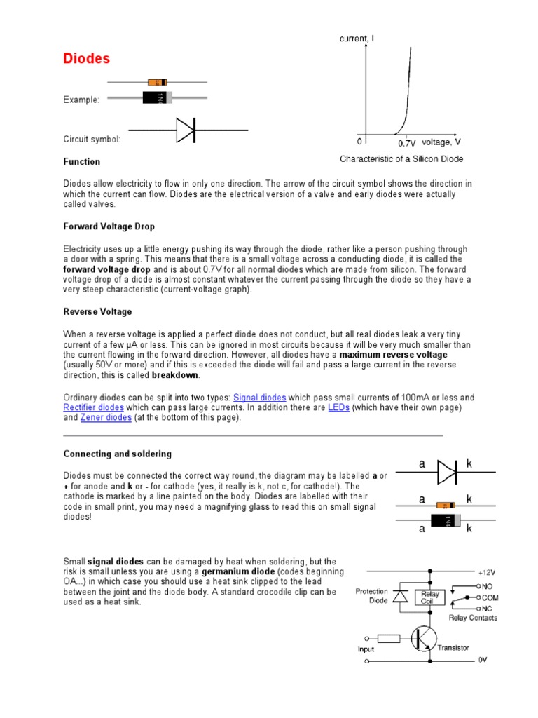 Diodes and Zener Diodes | PDF | Diode | Rectifier