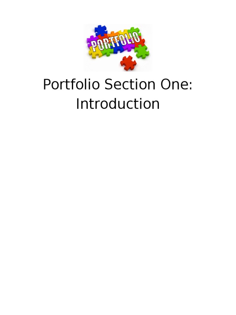 Introduction to Portfolio Section One | PDF