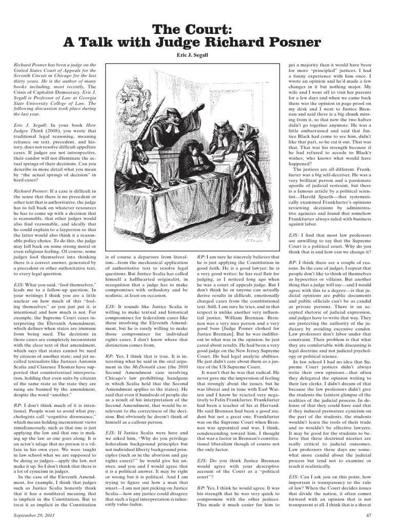 Insights from Judge Richard Posner | PDF | Felix Frankfurter | Precedent