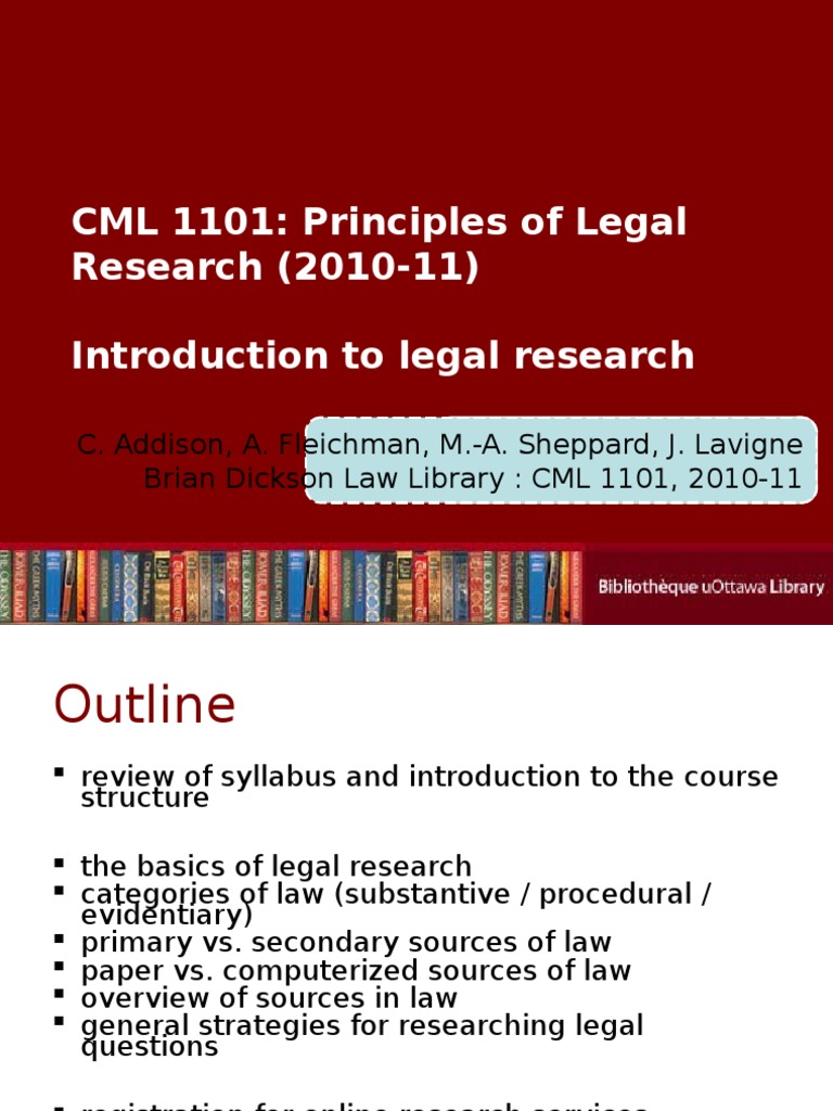 01 - Introduction To Legal Research | Download Free PDF | Tort | Government