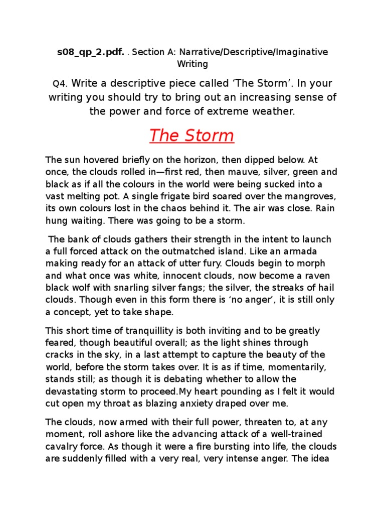 The Gathering Storm: A Descriptive Piece About an Intensifying Storm ...