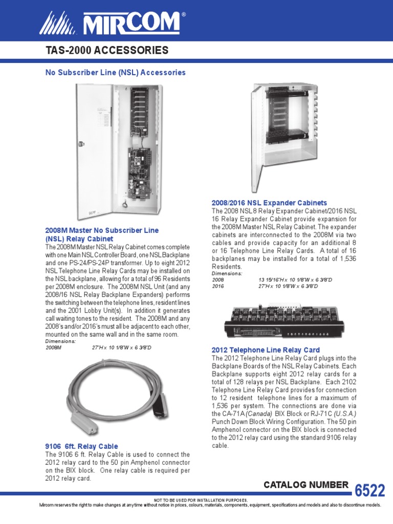Mircom 2008 Data Sheet | PDF | Electrical Connector | Relay