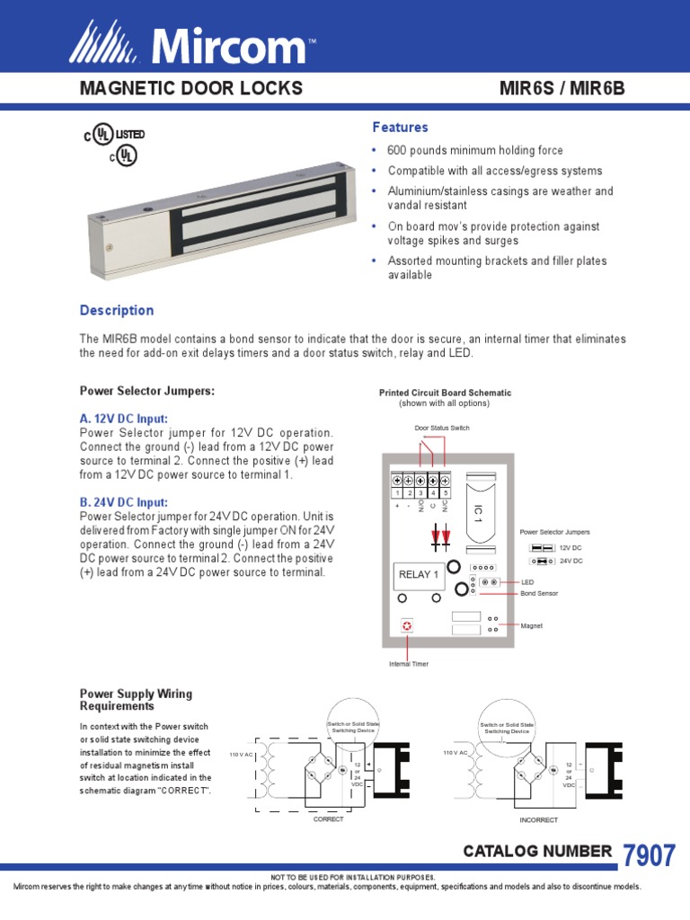 Mircom MIR6B Data Sheet | PDF | Technology & Engineering