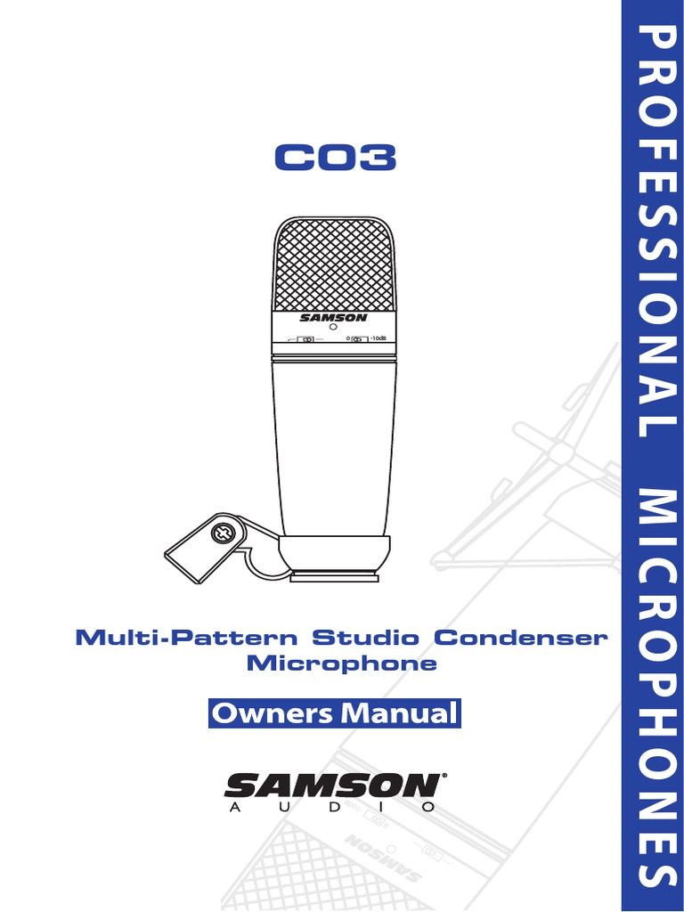 Samson C03 Ownmanual Pdf Microphone Signal Processing