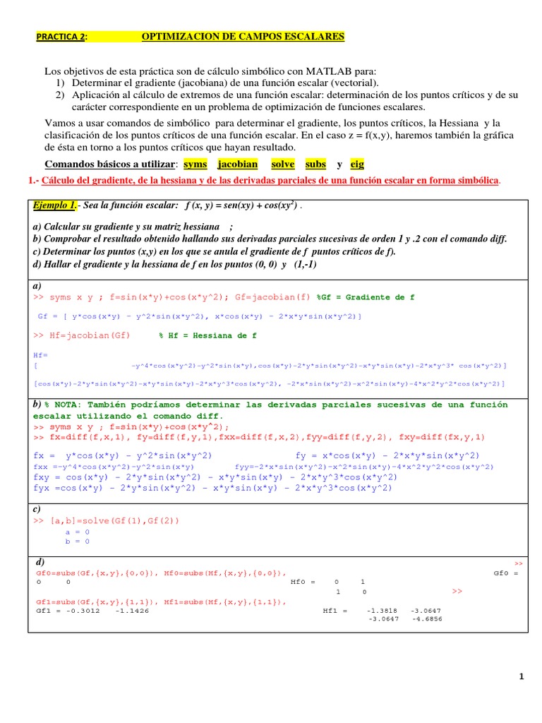 1 Pract2 (Optimización14) | PDF | Degradado | Sustracción