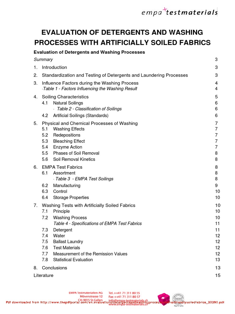Evaluation of Detergents | PDF | Detergent | Soil