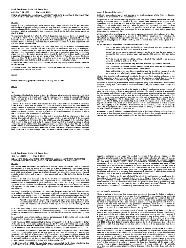 Rule 39 Case Digests | PDF | Foreclosure | Lawsuit