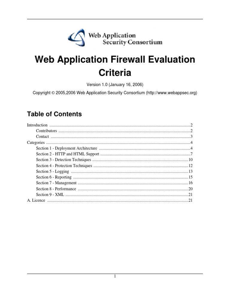Web Application Firewall Evaluation Criteria | PDF | Transport Layer ...