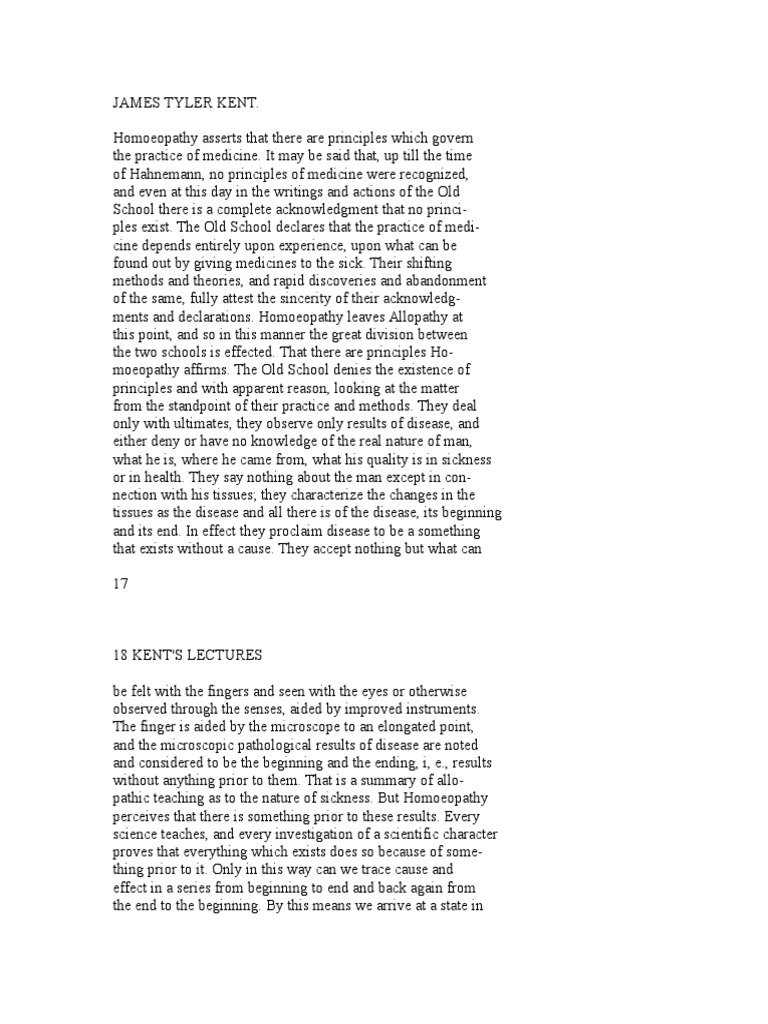 James Tyler Kent | PDF | Homeopathy | Alternative Medicine