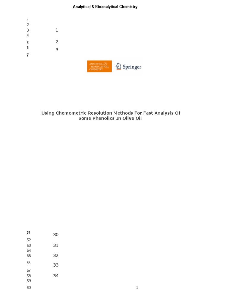 Olive Oil Traceability | Download Free PDF | Chemometrics | Polyphenol