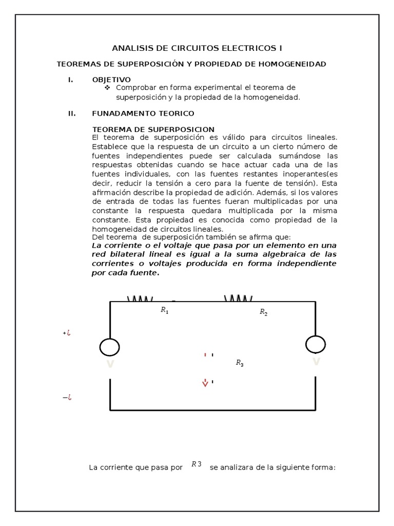 Laboratorio de Circuitos Electricos Superposición | PDF | Física | Fuerza