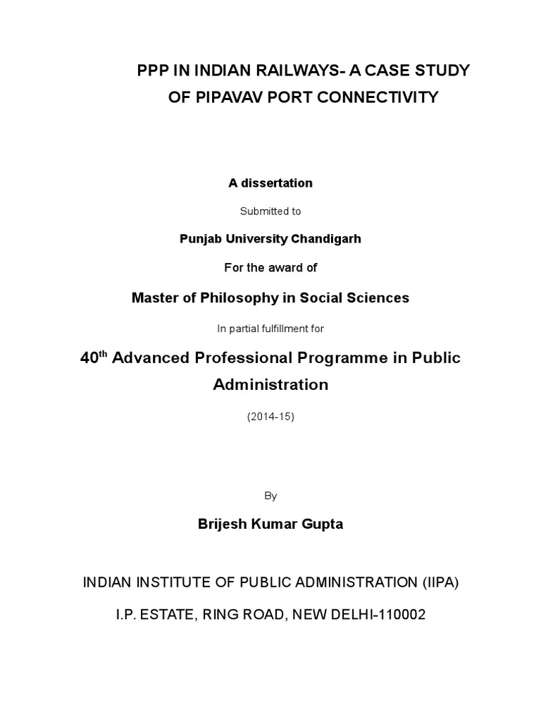 PPP in Indian Railways-A Case Study of Pipavav Port Connectivity | PDF ...
