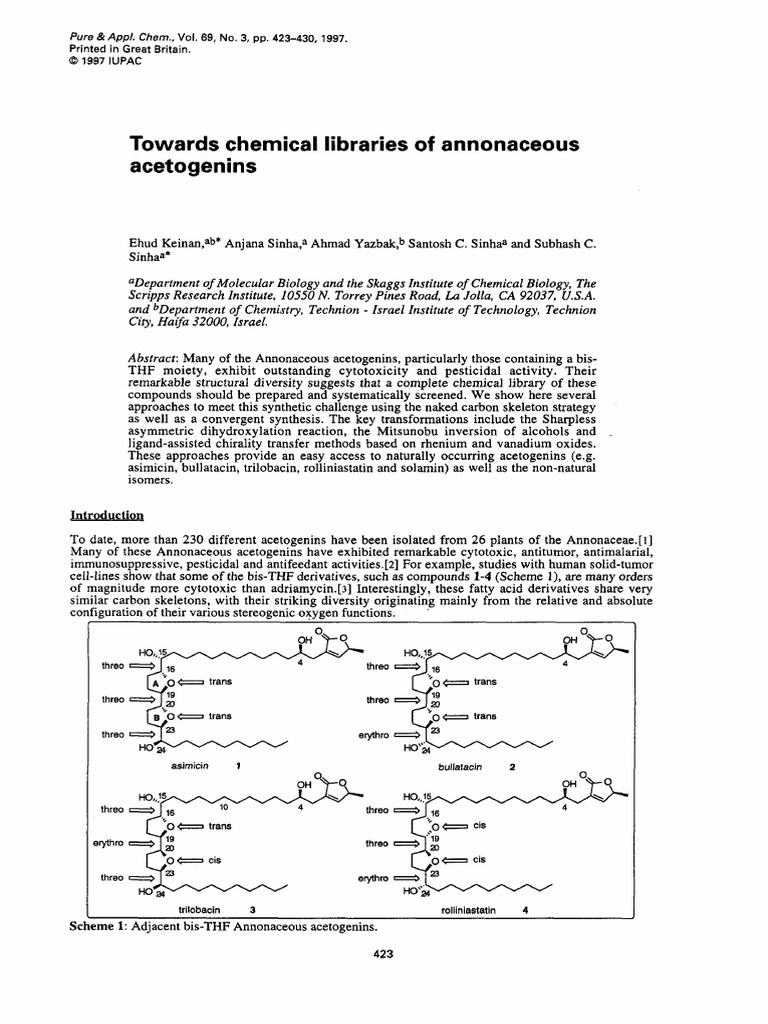 Towards Chemical Libraries of Annonaceous Acetogenins | PDF ...