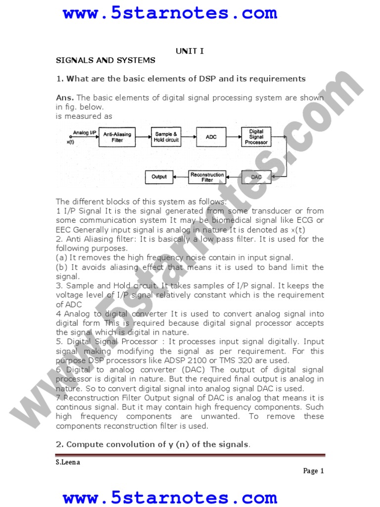 Digital Signal Processing Basics | PDF | Discrete Fourier Transform ...