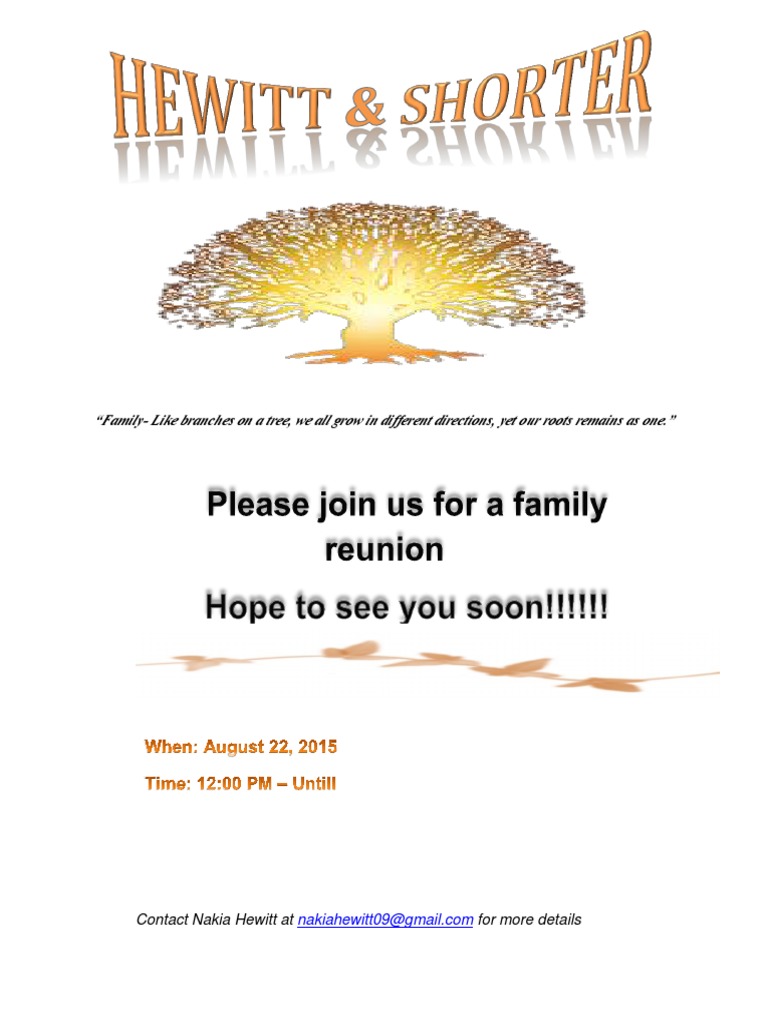 Hewitt Shorter Family Reunion | PDF