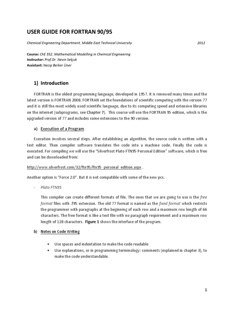 A User Guide For FORTRAN 90-95-0 | PDF | Subroutine | Control Flow