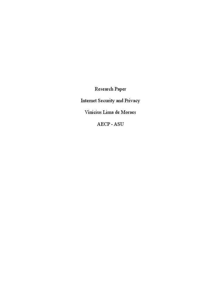 Internet Security Research Paper | PDF | Computer Security | Security