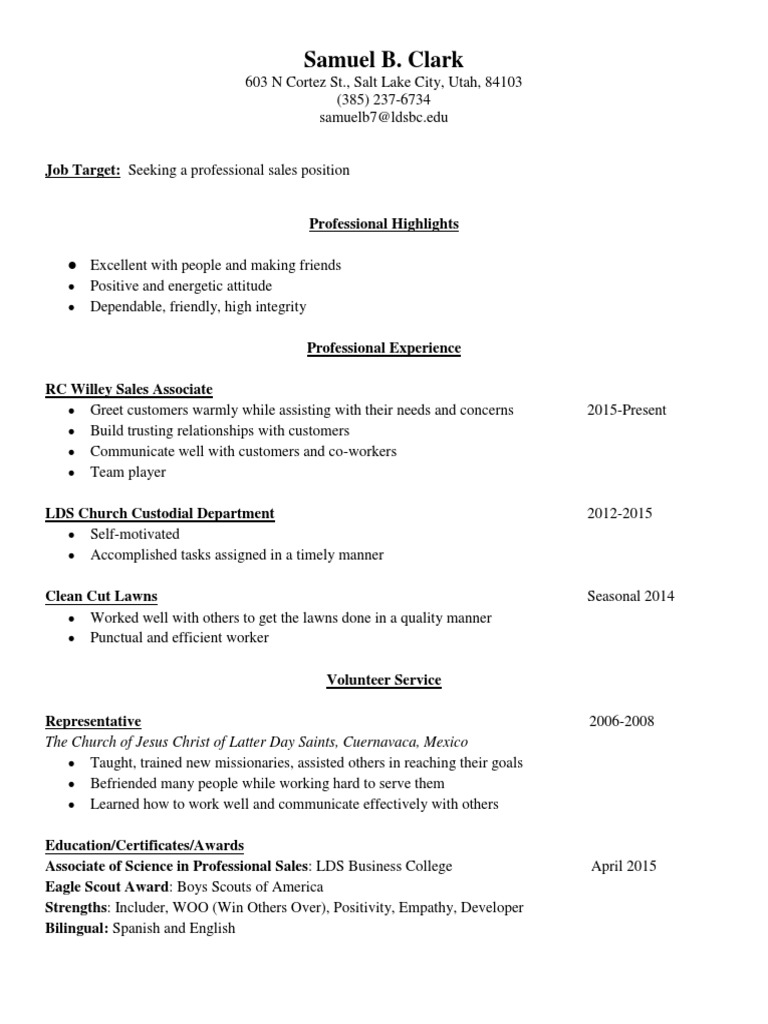 Sam Clark Resume | PDF