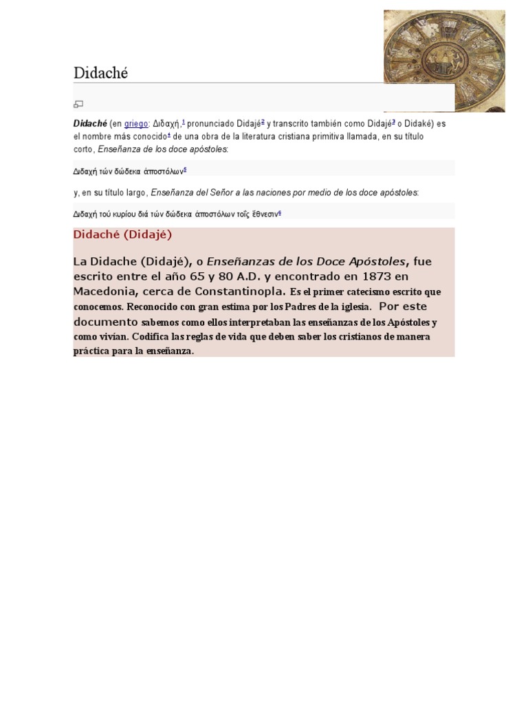 Explicacion Sobre La Didaché | PDF | Bautismo | eucaristía