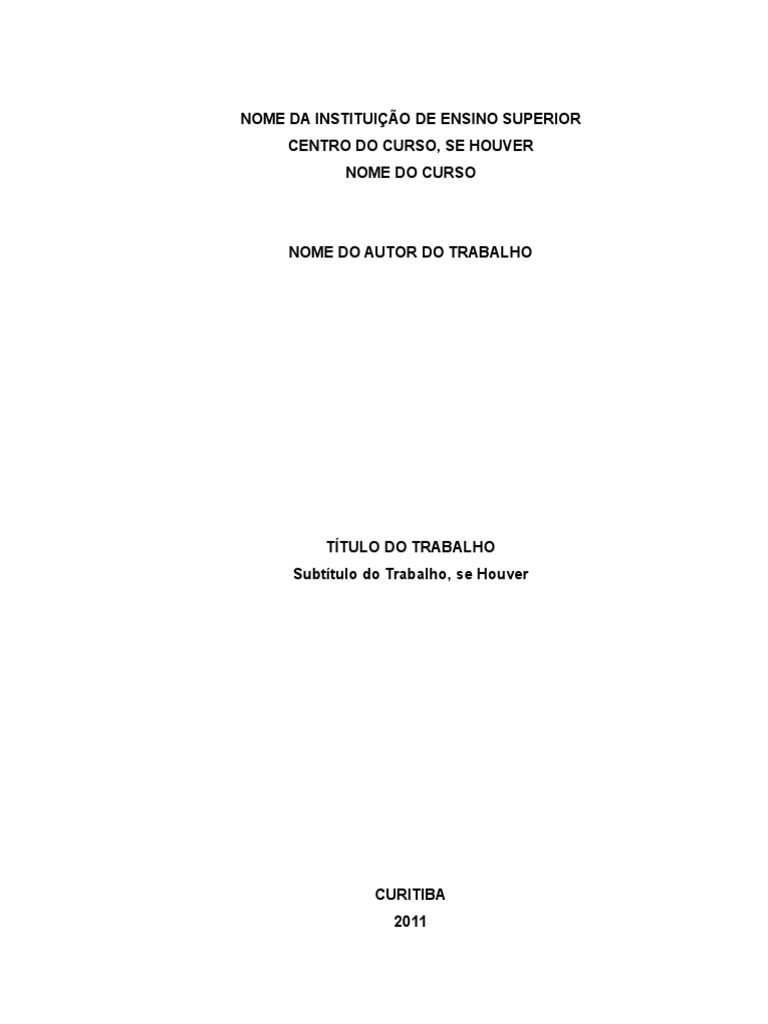 modelo de monografia em word