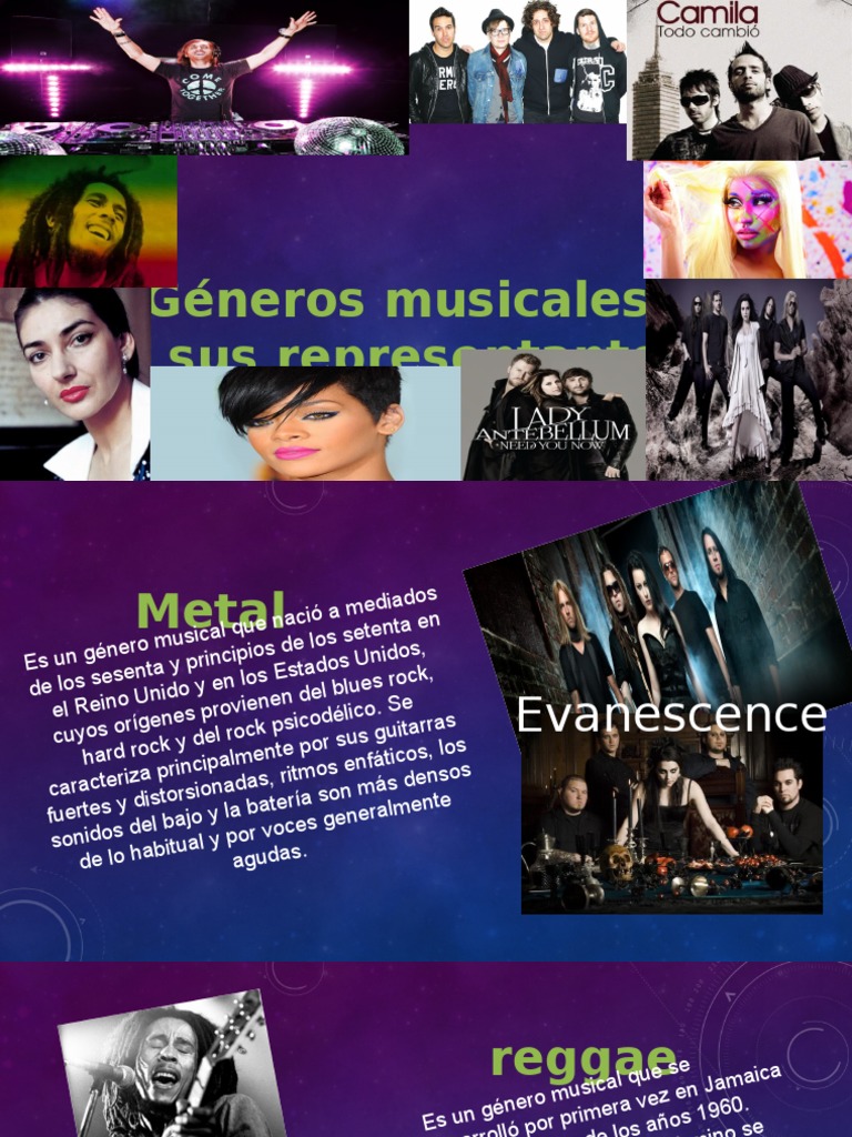 Generos Musicales y Sus Representantes | PDF | Música electrónica ...