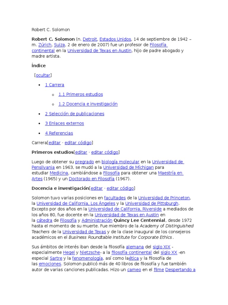 Robert C. Solomon | PDF | Academia | Conceptos psicologicos