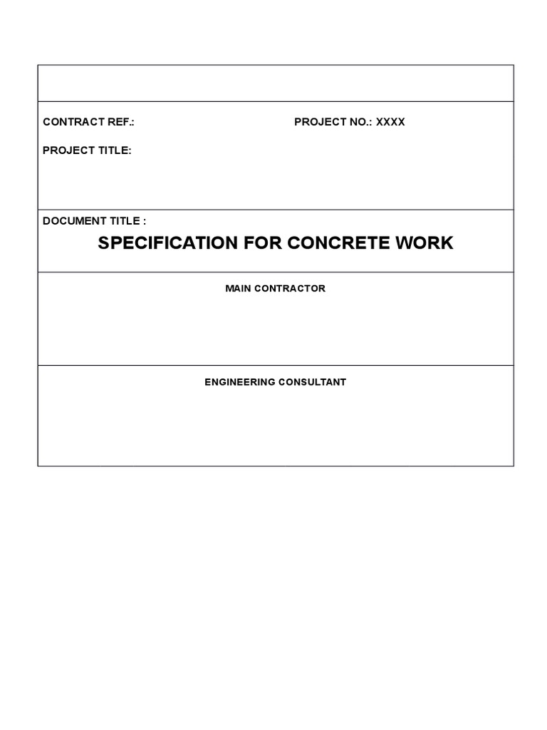 Concrete Work Specifications | PDF | Construction Aggregate | Concrete