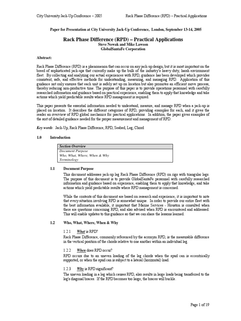 Rack Phase Difference - RPD - Practical Applications | PDF | Tide | Drilling Rig