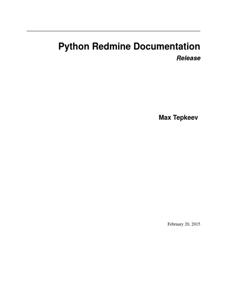 Python Redmine Pdf Python Programming Language Application Programming Interface