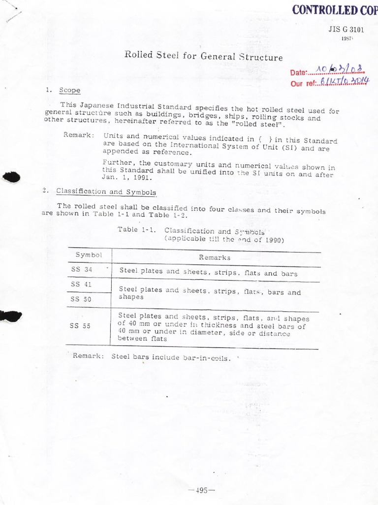Jis G3101 | PDF
