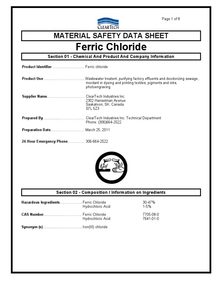 Ferric Chloride | PDF | Chemistry | Materials