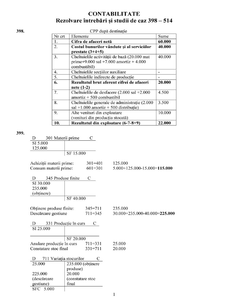 Probleme de Contabilitate Rezolvate | PDF