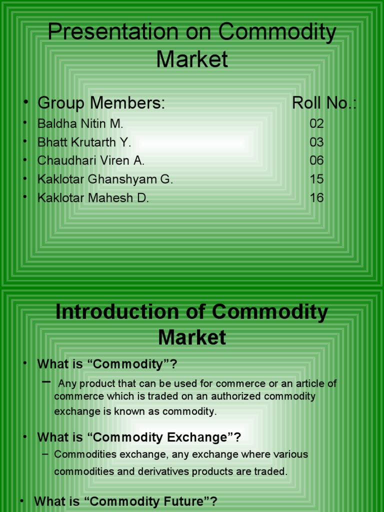 Commodity Market in India | PDF | Commodity Markets | New York ...