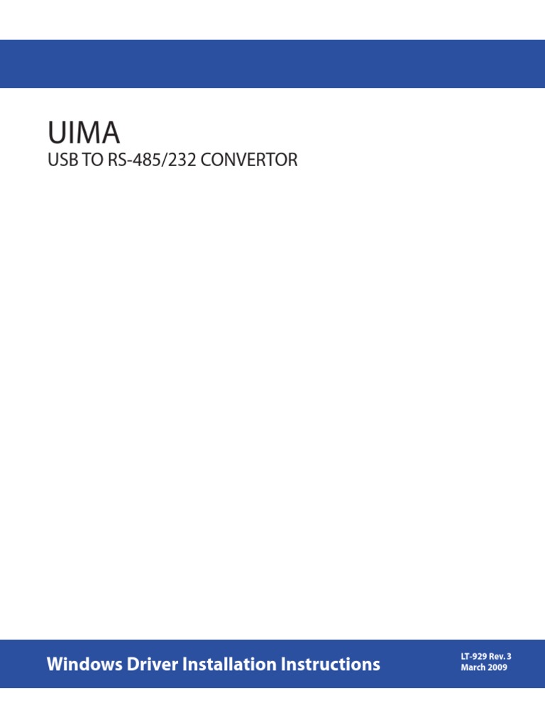 Mircom UIMA User Manual | PDF | Device Driver | Microsoft Windows