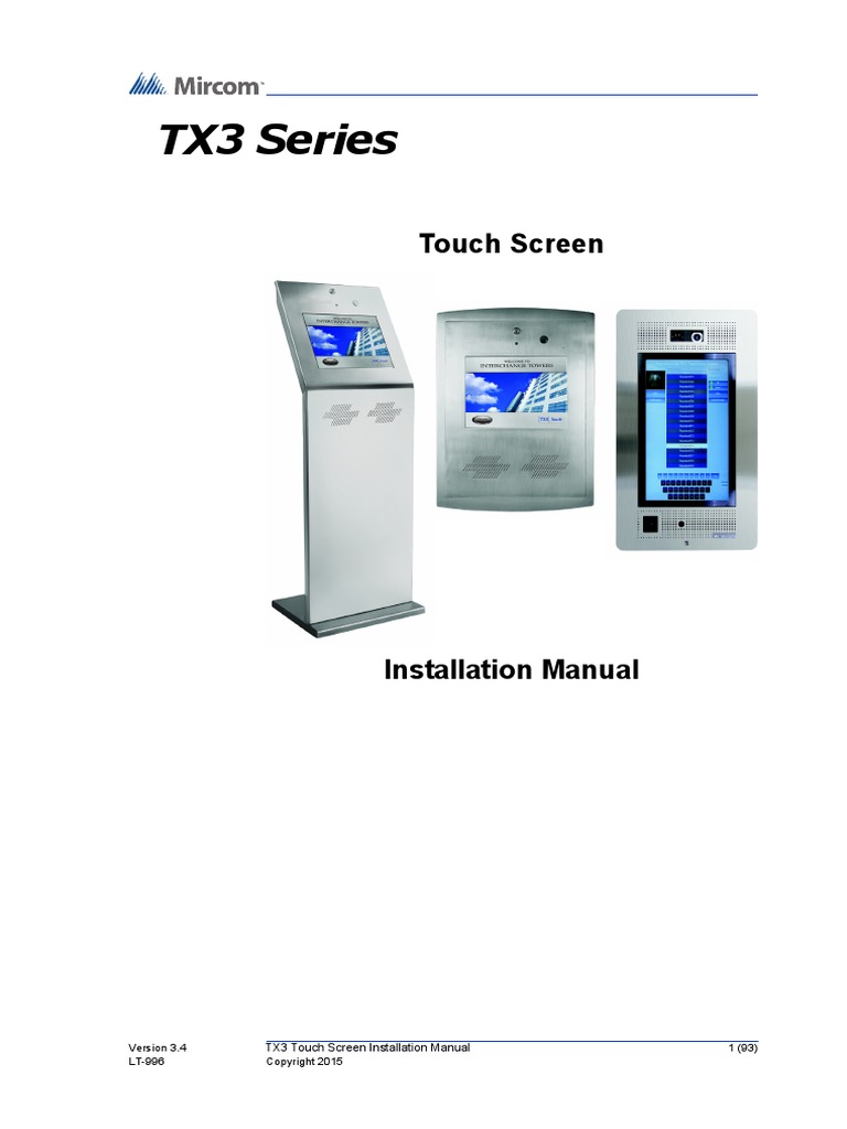 Mircom TX3-TOUCH-F15-A User Manual | PDF | Power Supply | Computer Network