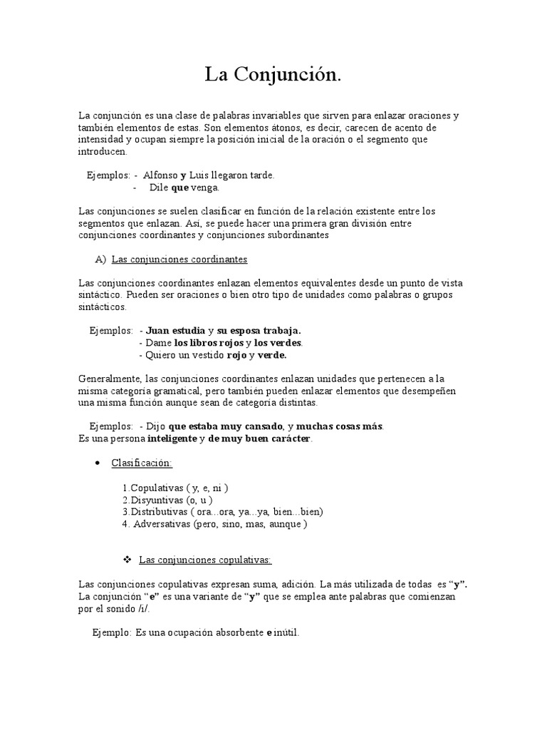 Conjuncion | PDF | Tipología Lingüística | Semiótica