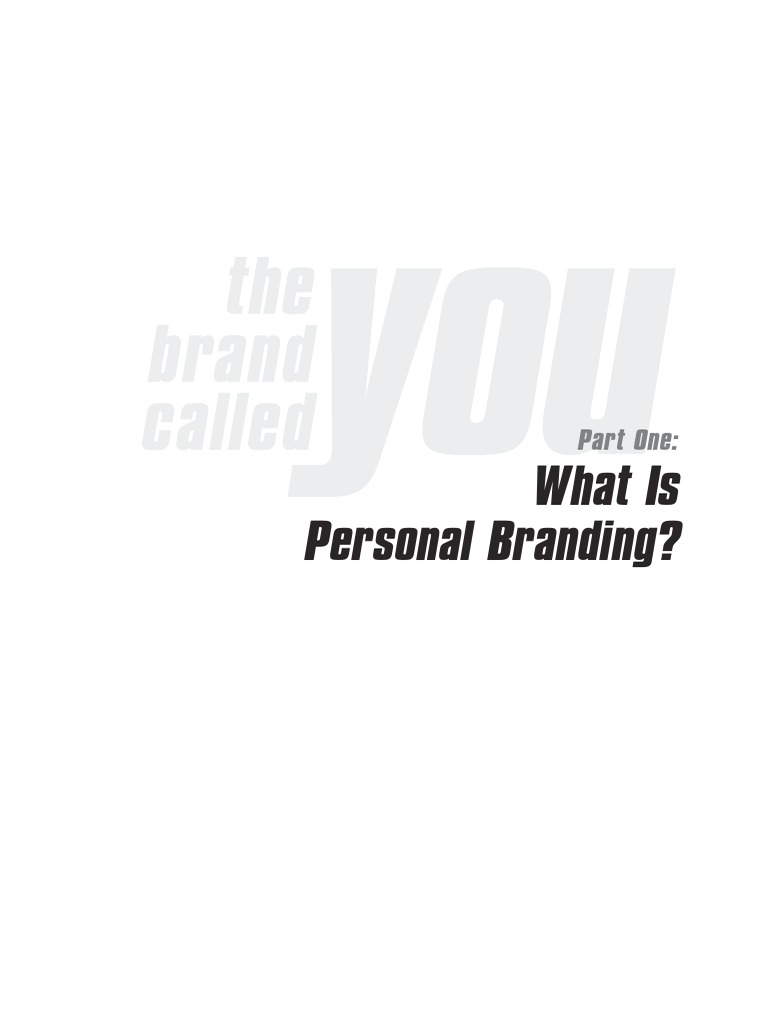 The Brand Called You | PDF | Brand | Perception