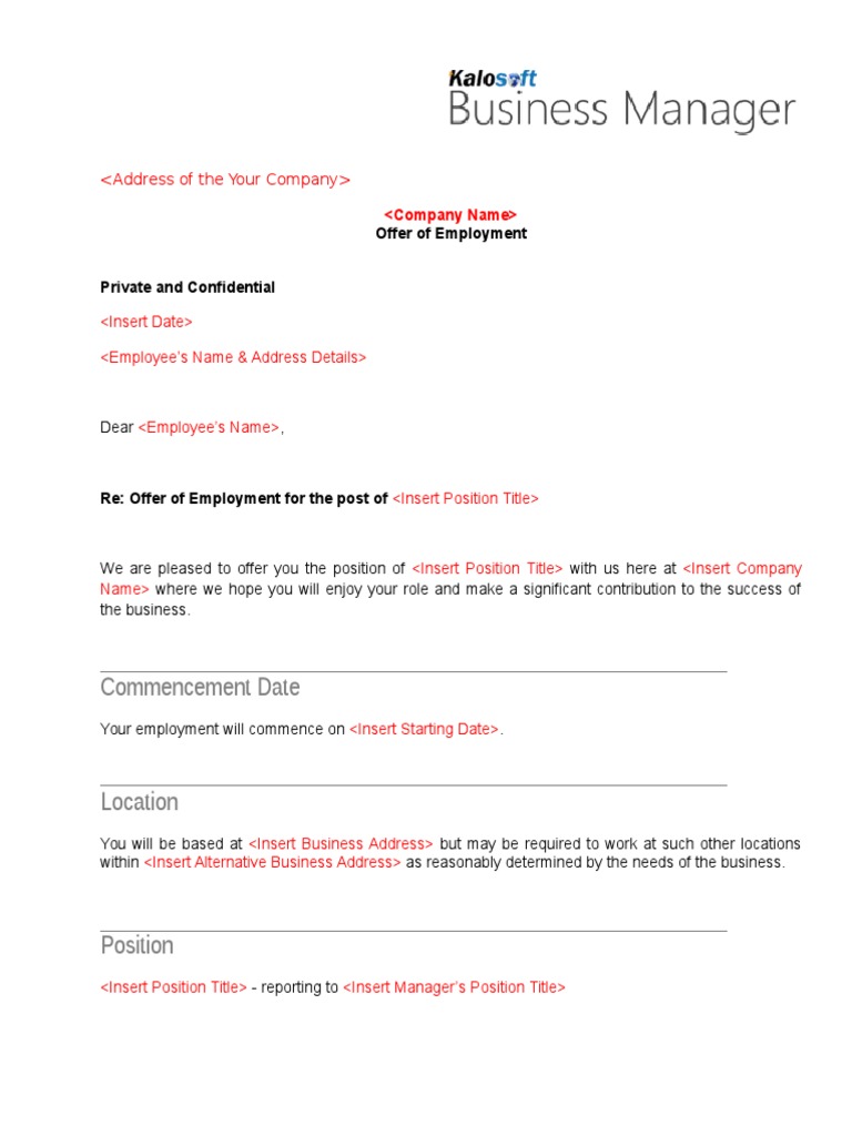 Job Offer Letter | PDF | Employment | Overtime