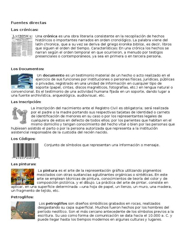 Fuentes Directas | PDF | Documento | Pinturas